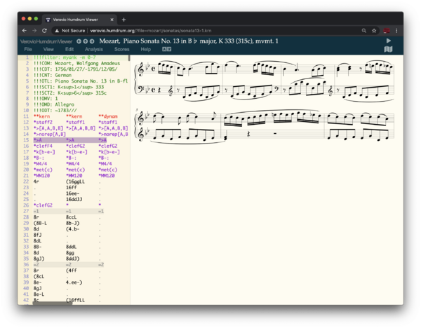 Verovio Humdrum Viewer - CCARH Wiki